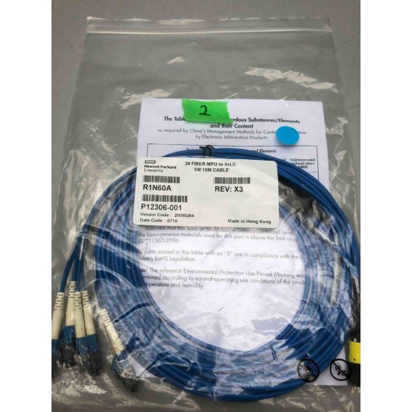 HPE 24 Fiber MPO to 4x LC Single Mode 10m Cable - R1N60A